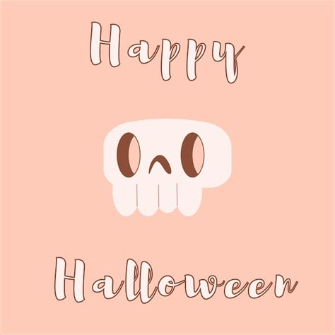 Premium Vector Halloween Vector Card With Cute Scull And Quote