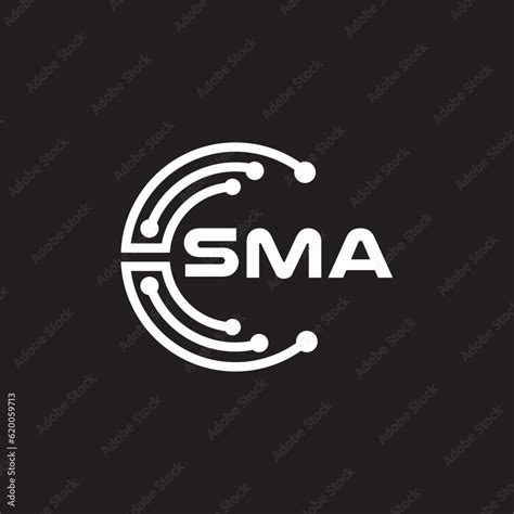 Sma Letter Technology Logo Design On Black Background Sma Creative Initials Letter It Logo