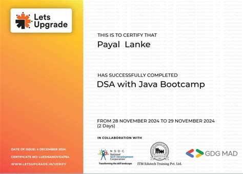 Dsa Java Letsupgrade Learning Payal Lanke