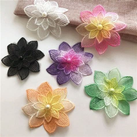 Ribbon Flowers Embroidery Ribbon Art Ribbon Embroidery Ribbon Flowers