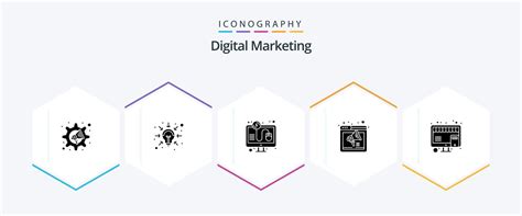 Digital Marketing 25 Glyph Icon Pack Including Buy Speaker Click