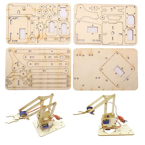 Robotic Arm Plank 4 Dof Robot Robotic Arm Wooden Splicing Rudder Diyz