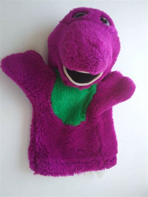 Barney Hand Puppet Purple Dinosaur Vintage 90s 8 4093313302