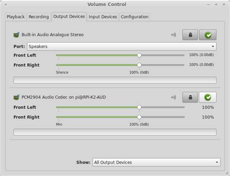 sound audio output settings fontpanel and backpanel audio at the