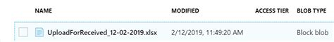 C Could Able To Open The Excel File Uploaded Into Blob Container