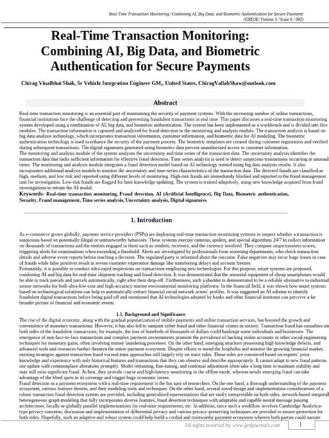 Secure Payments With Ai And Biometrics Pdf Biometrics Artificial Intelligence