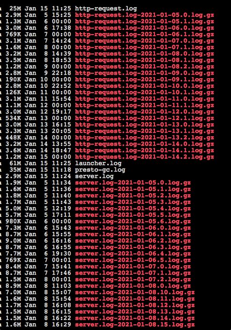 How To Purge The Presto Logs By Configuration · Issue 15612