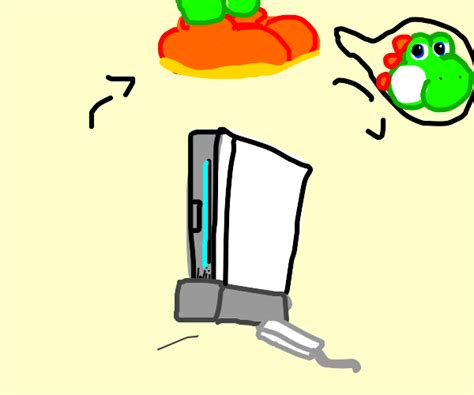 Yoshi Jumping Over A Wii Drawception