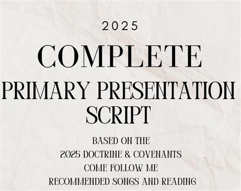 2024 Customizable Primary Program Script Come Follow Me Book Of Mormon Lds Primary Presentation