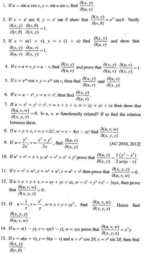 Jacobians Definition Properties Worked Examples Exercise With Answers