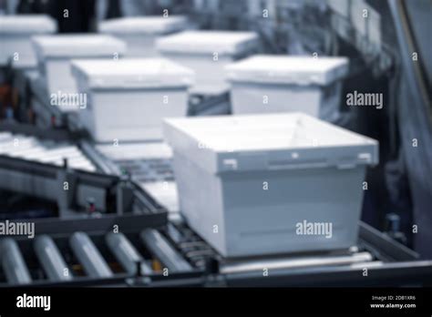 Background Defocused Blurred Image Of Logistics Warehouse Automatic