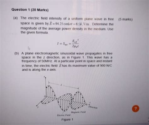 Solved Question 1 20 ﻿marksa ﻿the Electric Field