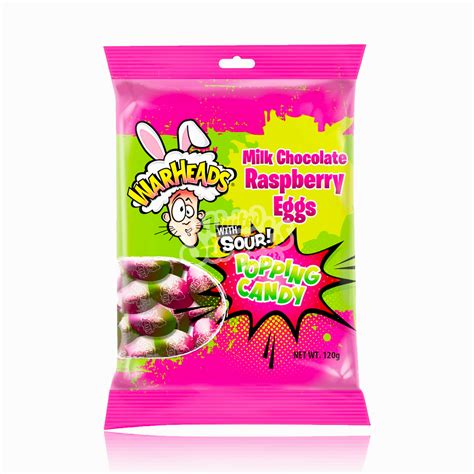 Warheads Milk Chocolate Raspberry Easter Eggs Popping Candy 120g