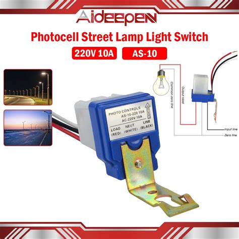Automatic On Off Photocell Street Light Switch Dc Ac 220v Controller Rainproof Auto On Off