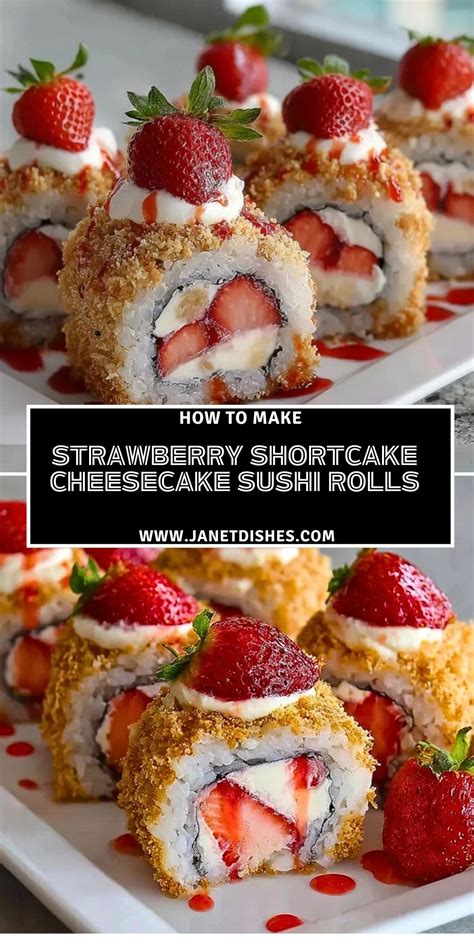 Strawberry Shortcake Cheesecake Sushi Rolls