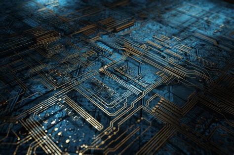 Premium AI Image A Blue Circuit Board With A Circuit Board In The Middle