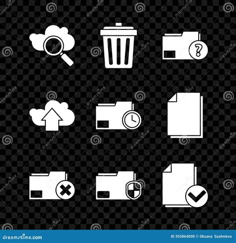 Set Search Cloud Computing Trash Can Unknown Document Folder Delete Document Protection And