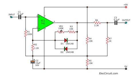 3 circuits of guitar fuzz box and fader control ElecCircuit com Mạch điện tử