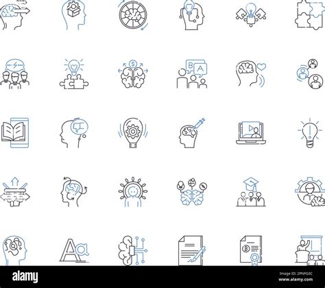 Perspective Line Icons Collection Angle View Outlook Perception
