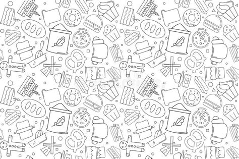 Vector Bakery Pattern Bakery Seamless Background Stock Vector