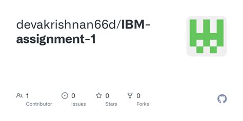 Github Devakrishnan66dibm Assignment 1
