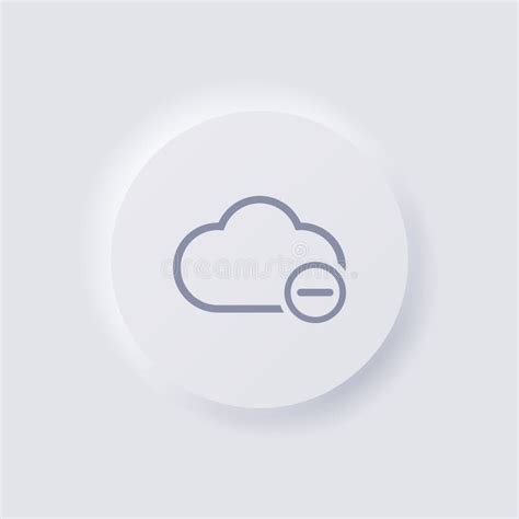 Cloud Icon With Minus Symbol White Neumorphism Soft Ui Design Stock Vector Illustration Of