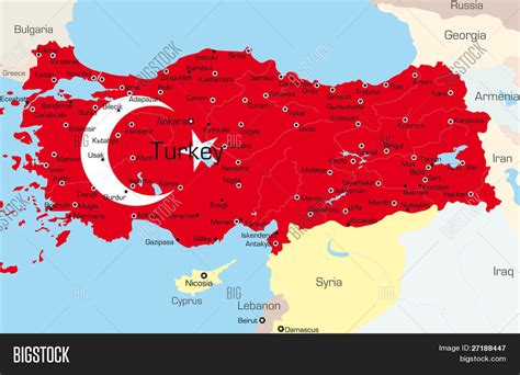 Turkey Map And Surrounding Countries