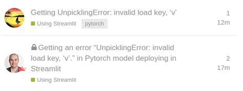 Getting Unpicklingerror Invalid Load Key V Using Streamlit