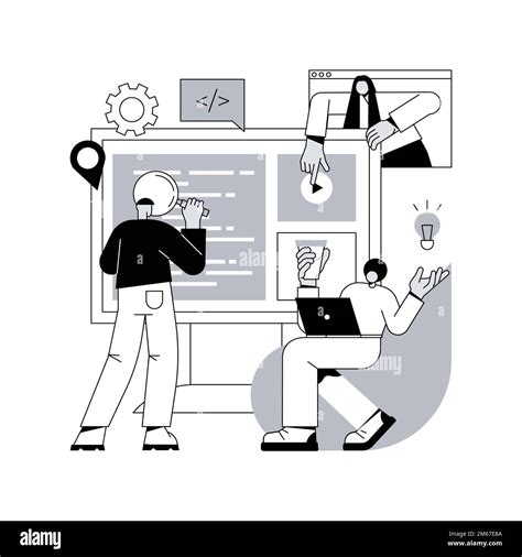 Software Development Team Abstract Concept Vector Illustration Remote Teamwork Digital Team On