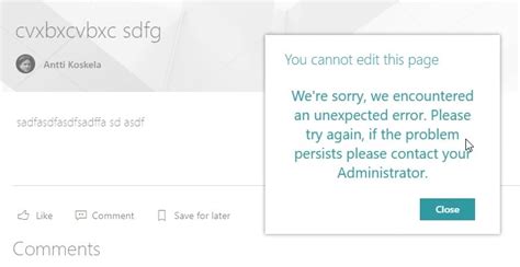 How To Resolve The You Cannot Edit This Page Error In Modern Sharepoint