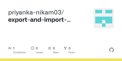 Github Priyanka Nikam03export And Import Function