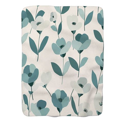 Mentionedyou Minty Floral Minimalism 1 Piece Premium Blanket Wayfair