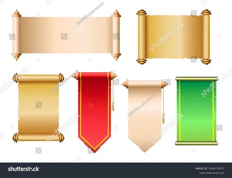 Set Papyrus Scrolls On White Background Stock Vector Royalty Free 2436778117 Shutterstock