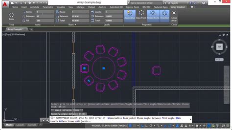Learning Autodesk AutoCAD Polar Array YouTube