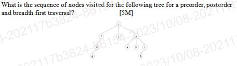 Solved What Is The Sequence Of Nodes Visited For The