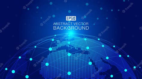 Premium Vector World Map Dot Line Link Global Network Connection International Meaning