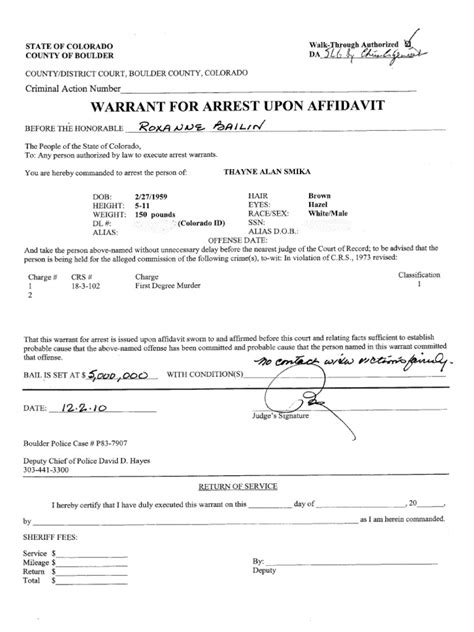 Thayne Smika Warrant Pdf Arrest Warrant Crime And Violence
