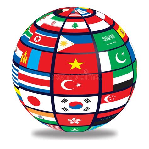 Globe With World Flags Stock Illustration Illustration Of Emblem