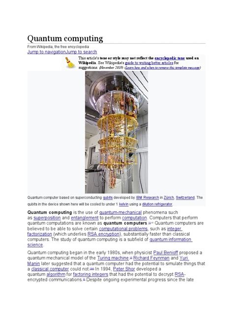Quantum Computer Pdf Quantum Computing Computational Complexity