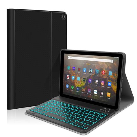 Pu Leather Bumper Keyboard Case For Amazon Kindle Fire Hd 10 Inch 2021