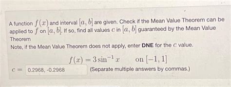 Solved A Function F X And Interval A B Are Given Check Chegg