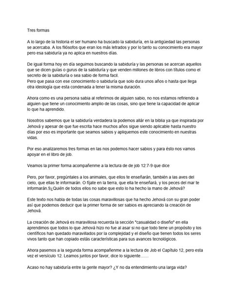Tres Formas De Ser Diferente Pdf Sabiduría Conocimiento