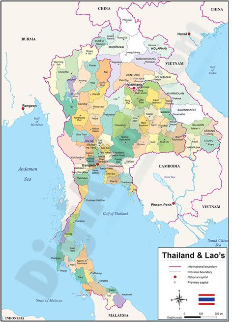 Thailand And Laos Map