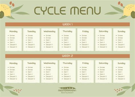 Cycle Menu Example In Philippines At Nathan Graham Blog