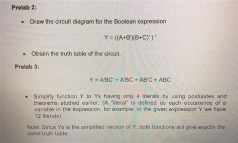 Solved Prelab 1 • Obtain The Boolean Expression For The