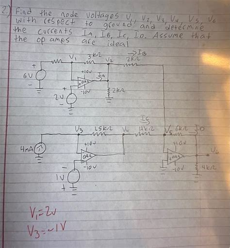 Solved Find The Node Voltages V1 V2 V3 V4 V5 V6 With Respect Chegg Com