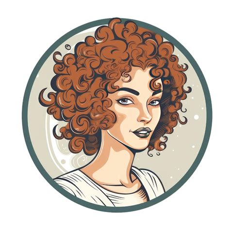 Premium AI Image Portrait Of A Girl With Curly Hair In A Circle