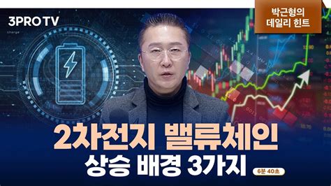 오늘 2차전지 주식은 이런 이유로 올랐습니다 Fibk투자증권 박근형 부장 박근형의 데일리힌트 Youtube