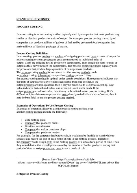 SOLUTION Process Costing Notes Studypool