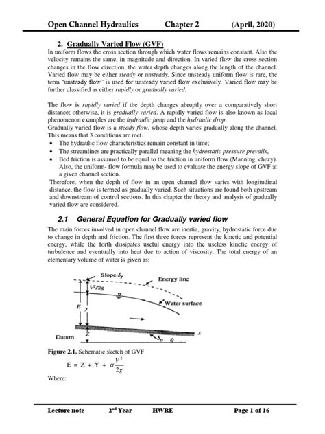 chapter 2 gradually varied flow gvf pdf fluid dynamics slope